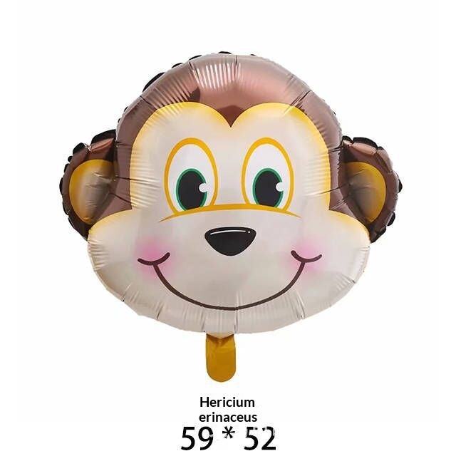 Cartoon Animal Head Aluminum Foil Balloons Glossy Version Party Lion ...