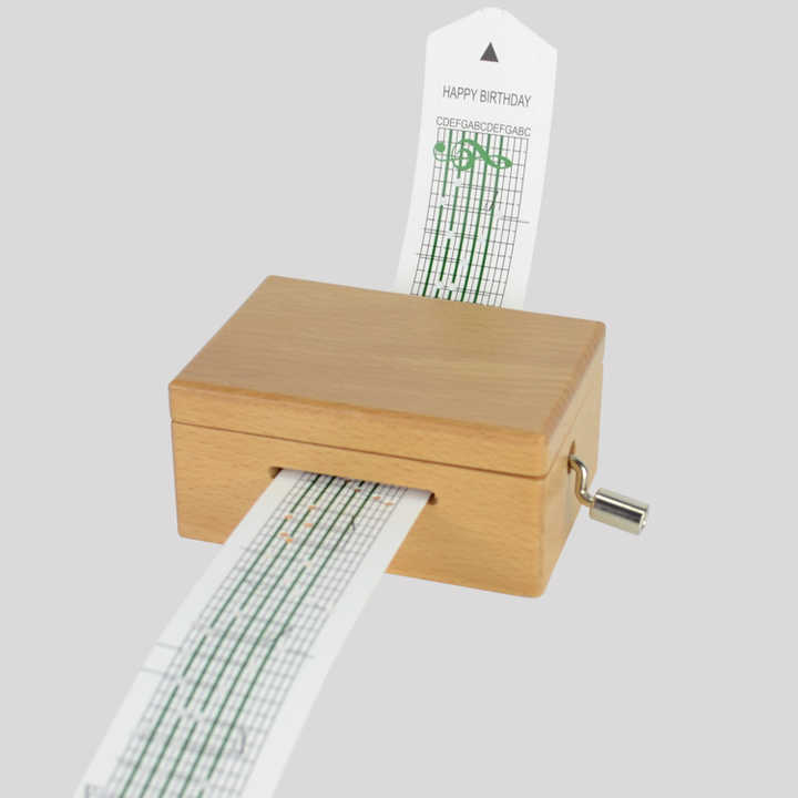 Wooden DIY Custom Paper Music Box - Tin Hand Crank Kit