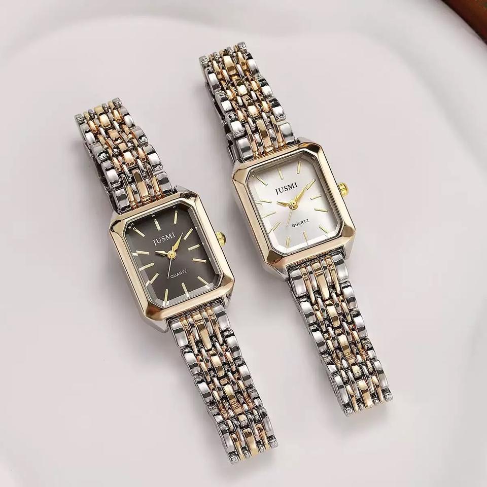 Jusmi-02 Square Tone Color Lady Watch Vintage Style Women Quartz Watch ...