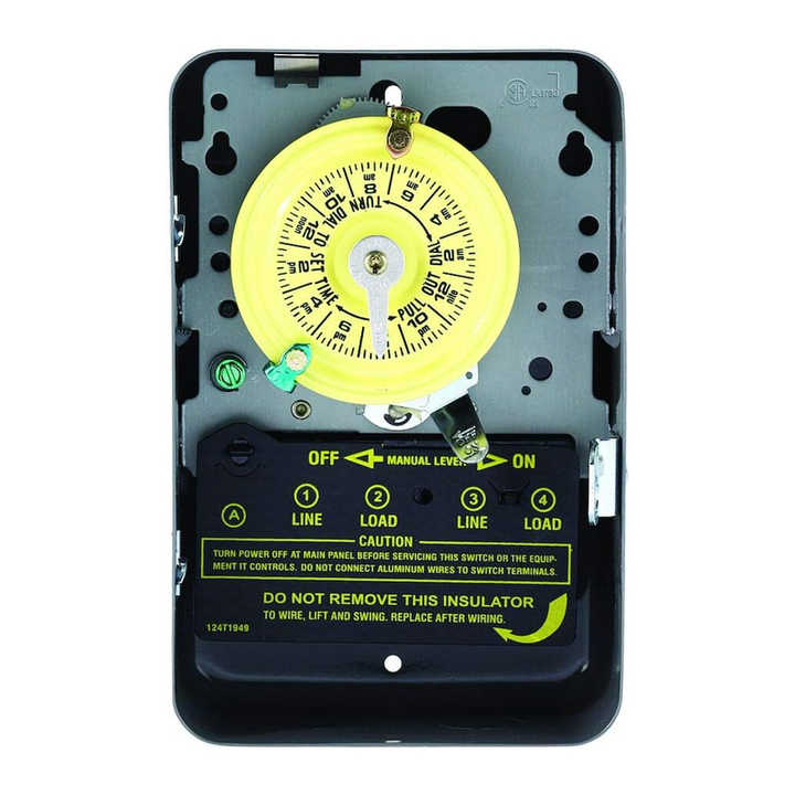 Intermatic T104R 208-277-Volt DPST 24 Hour Mechanical Time Switch with ...
