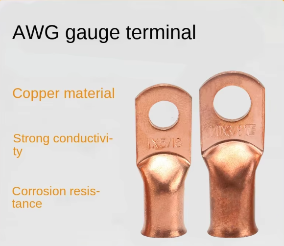 AWG American Gauge Bell Mouth Copper Tube Terminal Cold-Pressed Battery ...