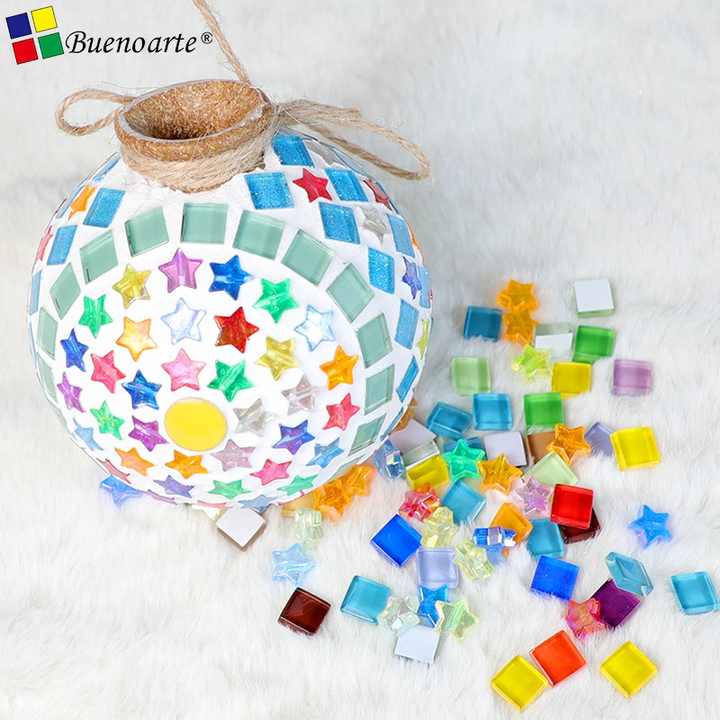 DIY Mosaic Crystal Glass Tile With Star Acrylic Insert Hobby Craft Tile ...
