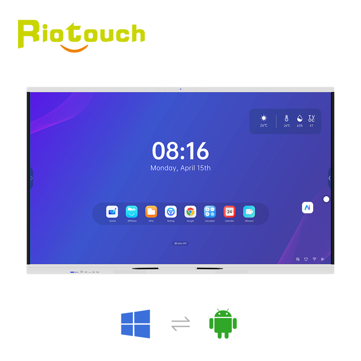 Riotouch 75 Inch Android With Interactive Board Flat Panel for School ...