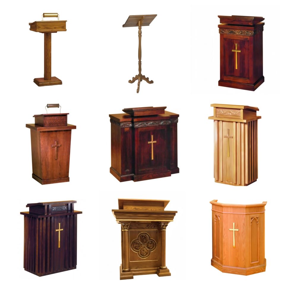 Church Preaching Pulpit Wood Podium for Sermon Stand Prayer Instruction ...