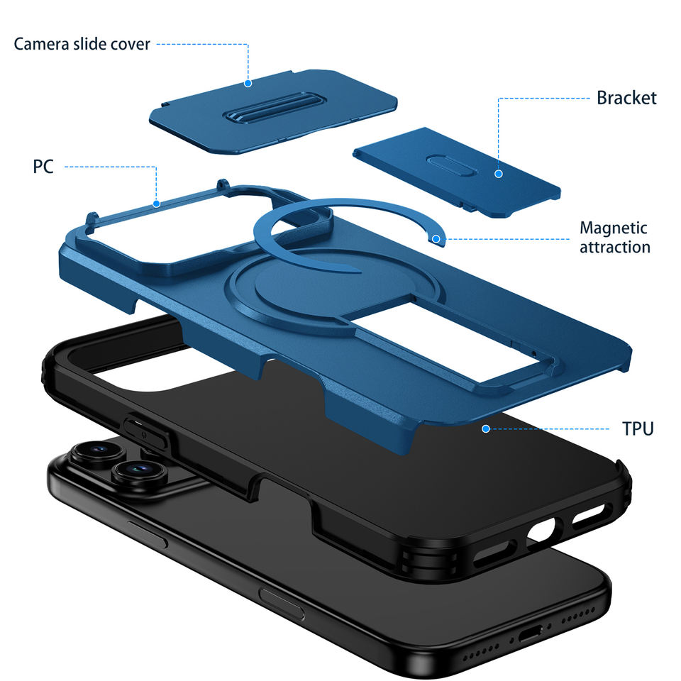 For iphone 17 Pro Max Slide Camera Protective case Car Mount Kickstand ...
