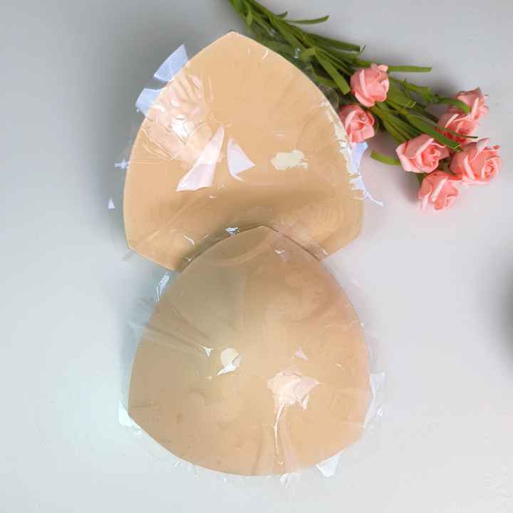 Triangle Sticky Double Sided Adhesive Silicone Bosom Padded Chest BRA ...