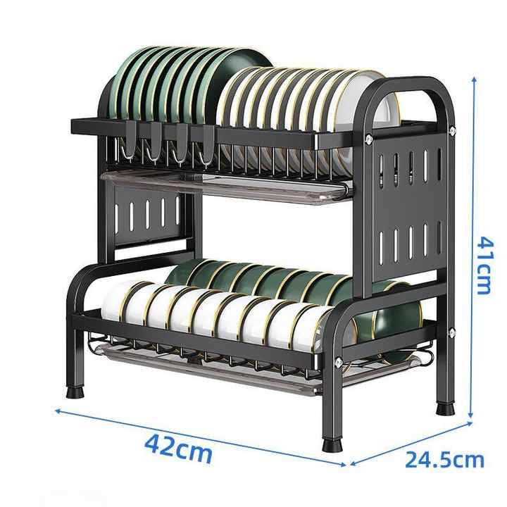 3 Layer Dish Rack Double Layers Metal Holder Dish Drainer Rack Drying Gabinete Sink Top Kitchen ...