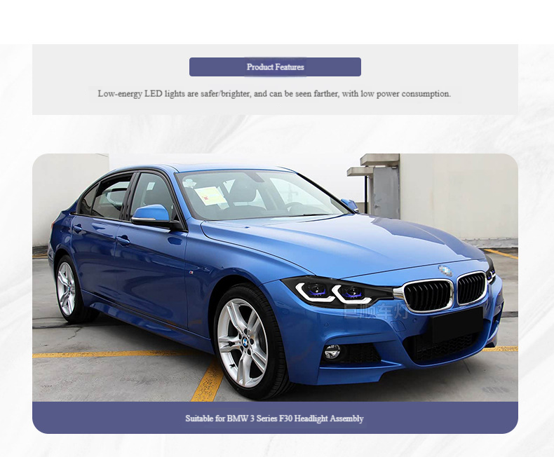 F30 2013-2019 3 Series Dual Color Version Yellow and White Upgrade ...