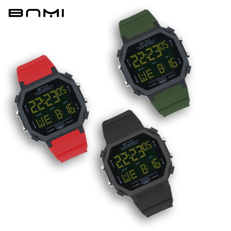 BNMI New Model 30M Waterproof Business Sport Watch Unisex Square Case ...