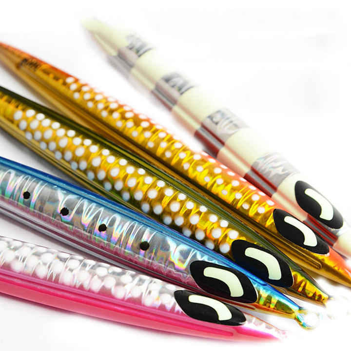 NEW Luminous Metal Jig Lures 100g 150g 200g 250g 300g Quick Sinking Jigging Fishing Lure for ...