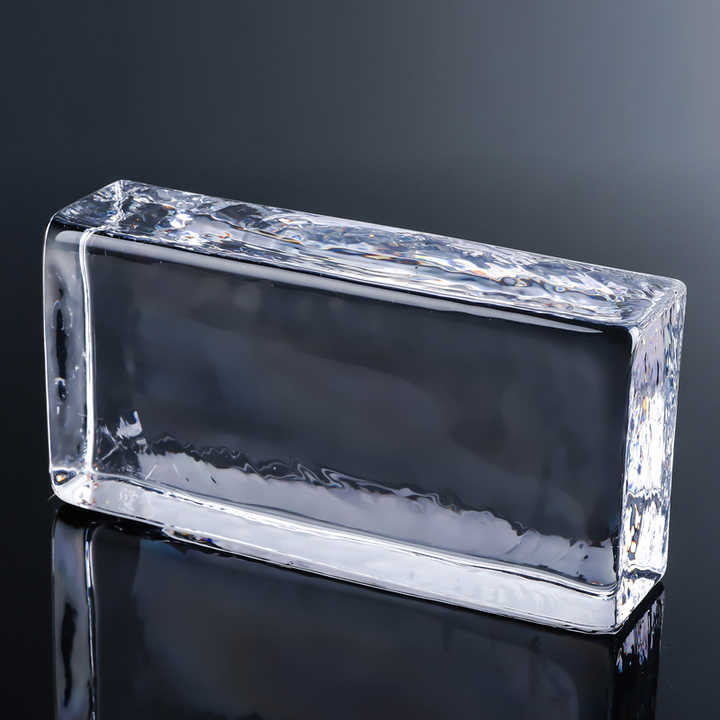 Crystal Glass Brick Block - Transparent Cuboid for Decoration & OEM