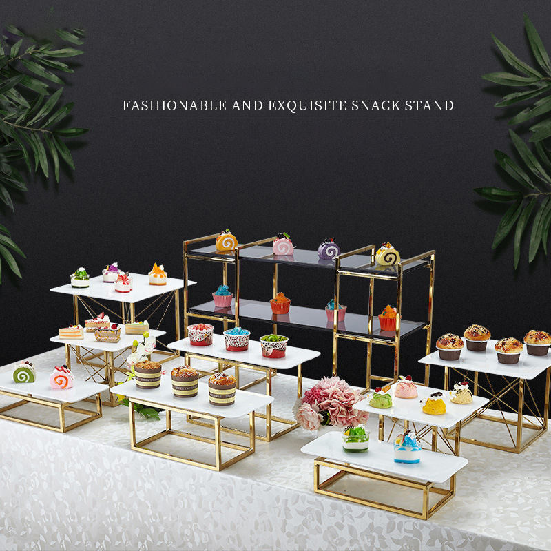Gold Metal Buffet Display Stands for Weddings & Events