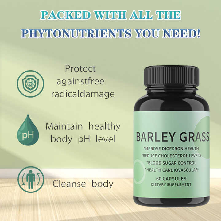 OEM Organic Barley Grass Extract Capsules Dietary Supplement Barley ...