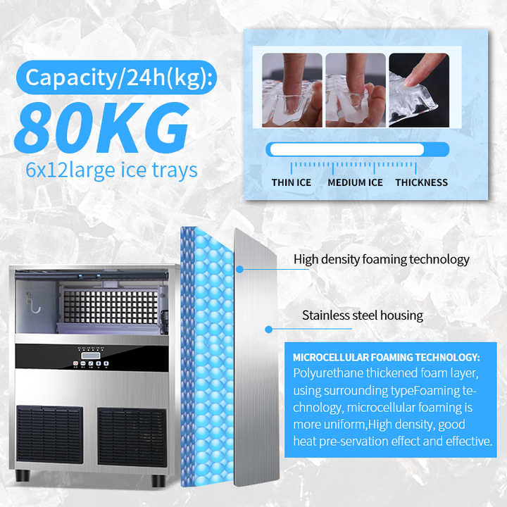 Weekly Deals Automatic Ice Cube Maker Machine Stainless Steel Durable ...