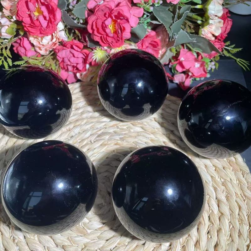 Wholesale Natural Stone Black Obsidian Sphere Healing Polished Ball ...