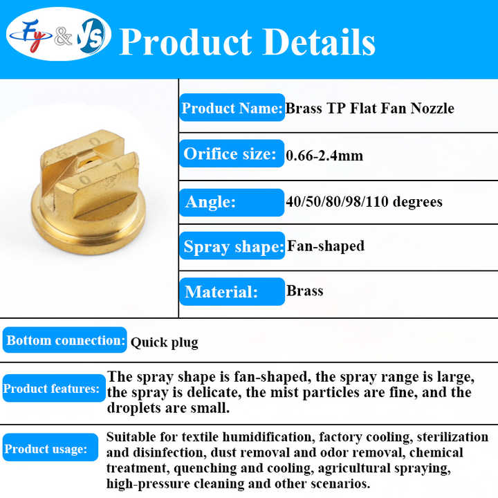 TPU Flat Spray Tip Brass Agricultural TP Nozzle Type New Brass ...