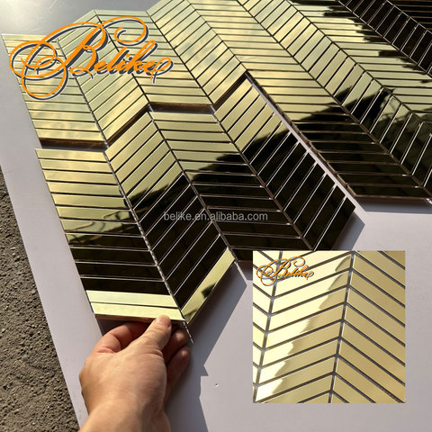 3D Steel Metal Mosaic Wall Tile Cladding Feature Backdrop