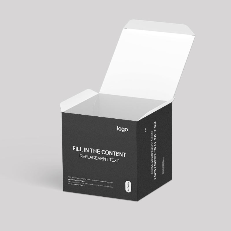 Custom Logo Black Square Tuck End Paper Box with Lid Gold Foil & Matt ...