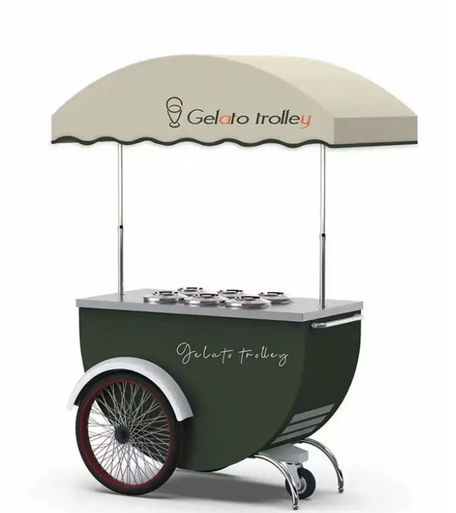 Mobile Push Cart Display Ice Cream/ice Cream Trolley/cart to Sell Ice ...