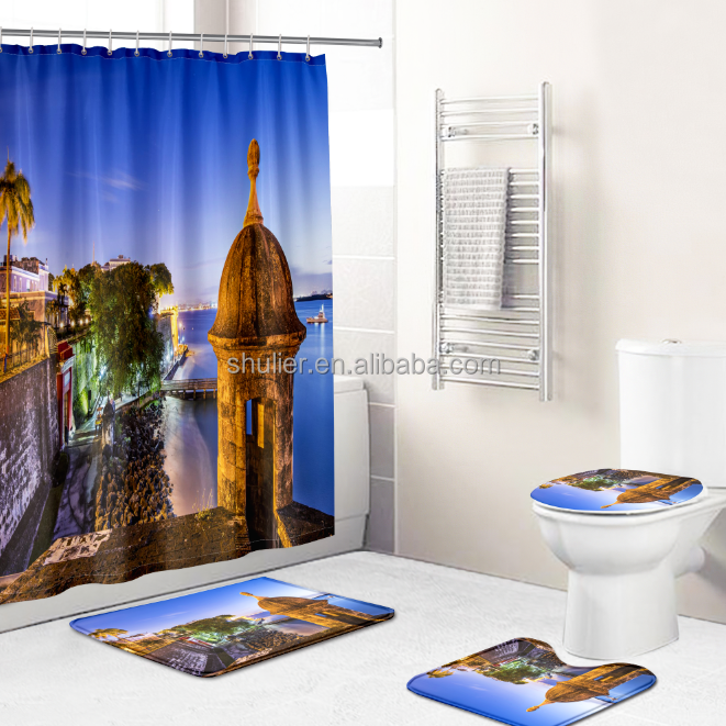 Personalized Puerto Rico Design Shower Curtains Bathroom Sets Polyester ...