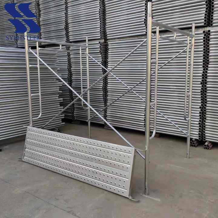 Strong Powder Coated Steel Ladder Scaffolding Frame System Durable ...
