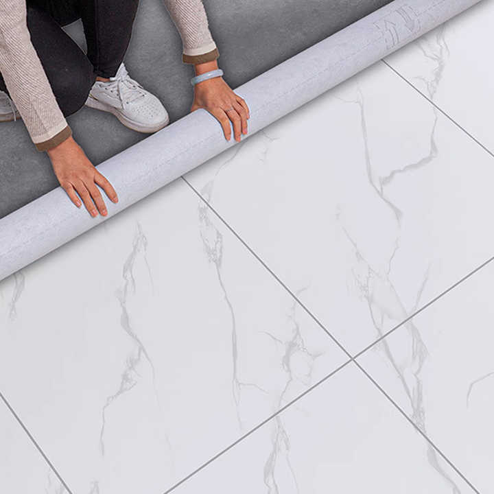 Luxury Waterproof Vinyl Flooring Roll with Marble Wood Texture, OEM