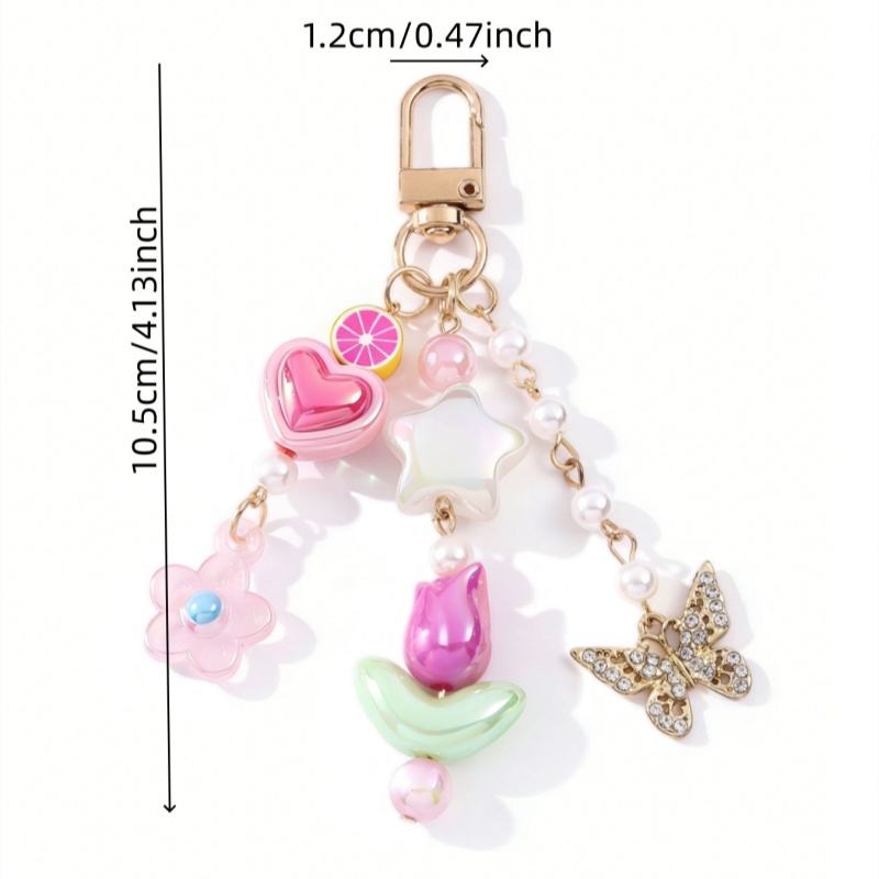 Sweet Pink Heart Tulip Flower Star Lemon Slice Butterfly Pearl Acrylic ...