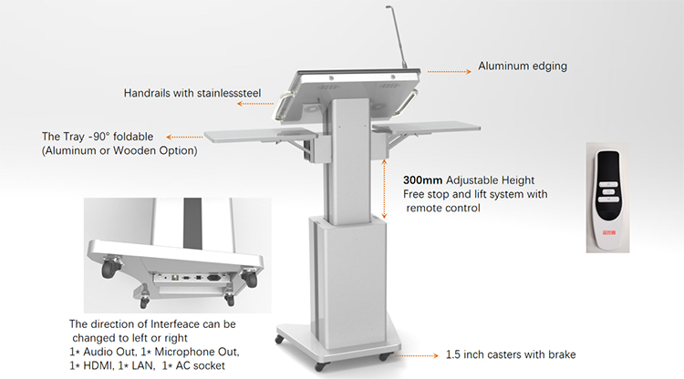 Education Smart Classroom Podium Electrical Lectern Smart Podium Monitor...