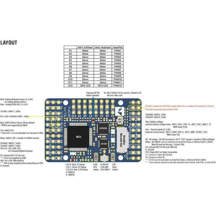 Matek F405 WTE Flight Controller with STM32F405RGT6 Built-in OSD SD ...