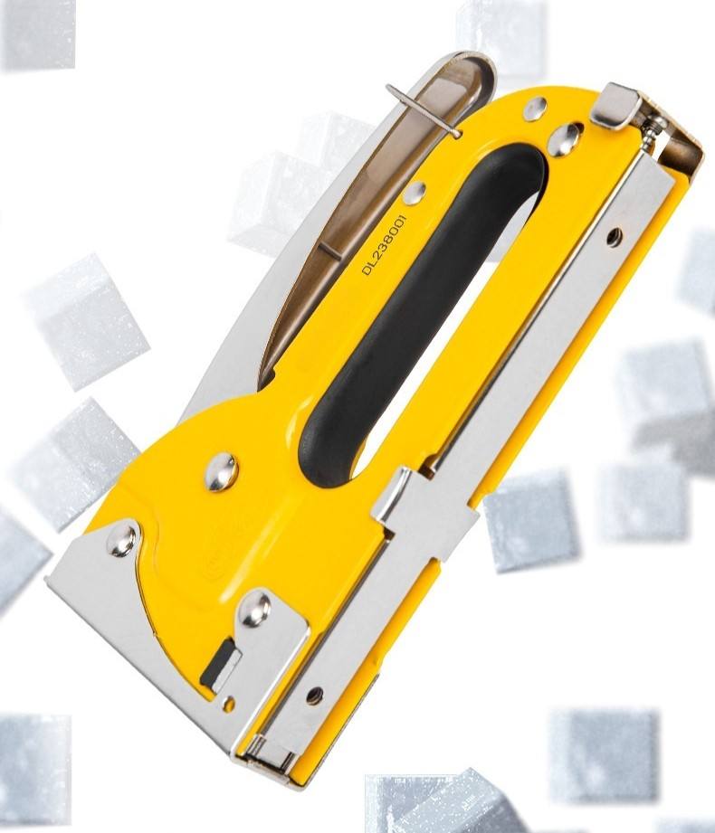 Orange Pneumatic Framing Nail Gun for Wood Plastic & Walls 400 Staples ...