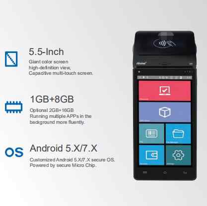Aisino A90 Pro Android Mobile POS Terminal - NFC & Printer