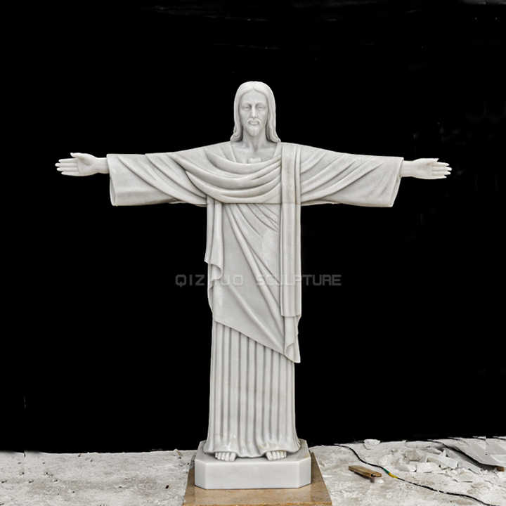 Garden Outdoor Life Size Religious Church Hand Carved White Marble ...