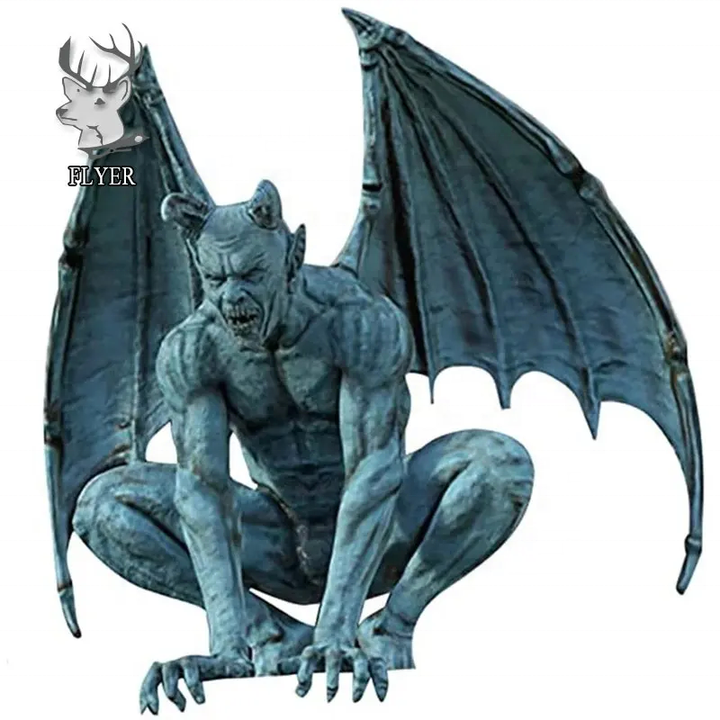 Outdoor Metal Crafts - Winged Gargoyle Monster Statue