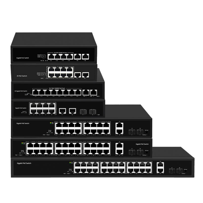 QOS VLAN Watchdog 8 Port PoE Fast Ethernet Switch -PoE Switch with 2 ...