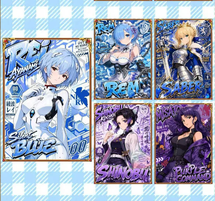 Wholesale Waifu Anime Character A6 Large Card Frosted Pearl Film Blind ...