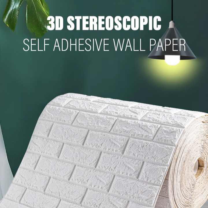 Cheap Wall Panel Kitchen PE Foam Wall Paper Sticker 3D Vinyl Wallpaper ...