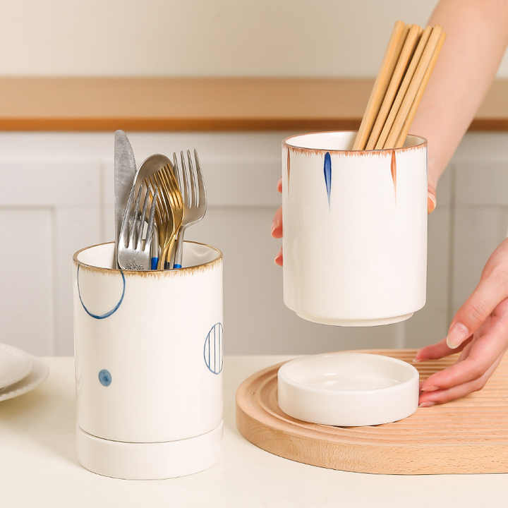Handmade Japanese Style Ceramic Utensil Holder - Promotional Gift