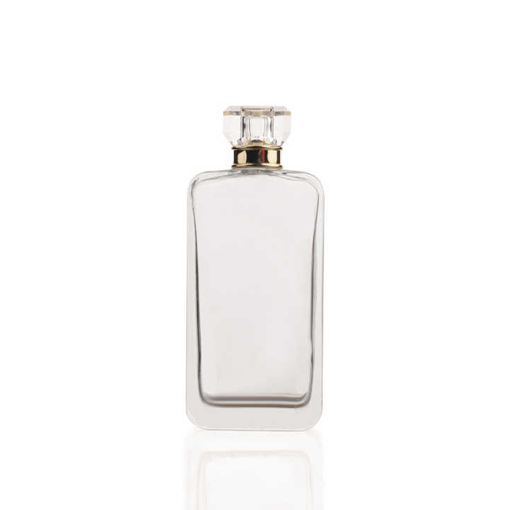Luxury 100ml Rectangle Design Screen Printed Transparent Glass Perfume ...