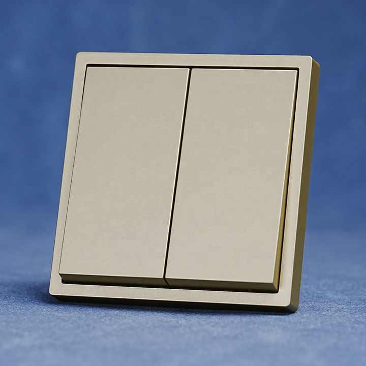 80*80mm European Standard Wall Switches Electrical Double Push Button ...