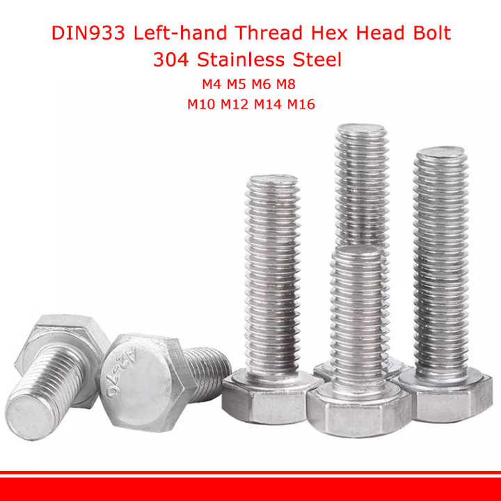 DIN933 304 Stainless Steel M14 M16 Metric System Left-hand Thread ...