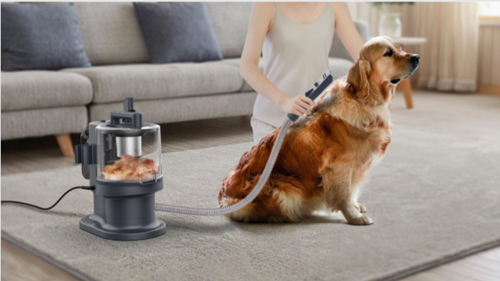 Pet Vacuum Pet 5-in-1 Dog Grooming Kit With Innovative Vacuum Cleaner ...