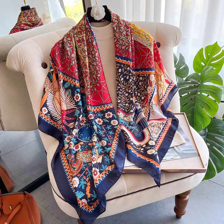 New High Quality 100% Silk Scarves Satin Twill Custom Size 110*110CM ...