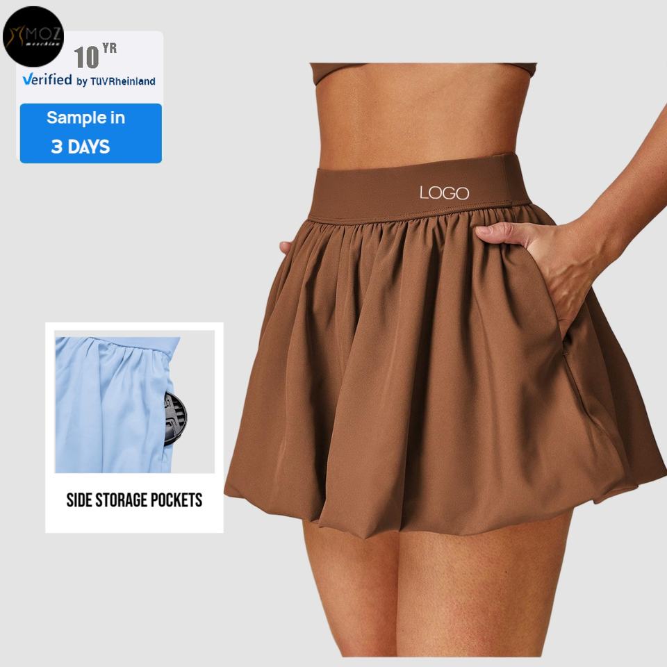 Quick-Dry Tennis Flared Running Skirt with Anti-Slip Shorts Front Waist ...