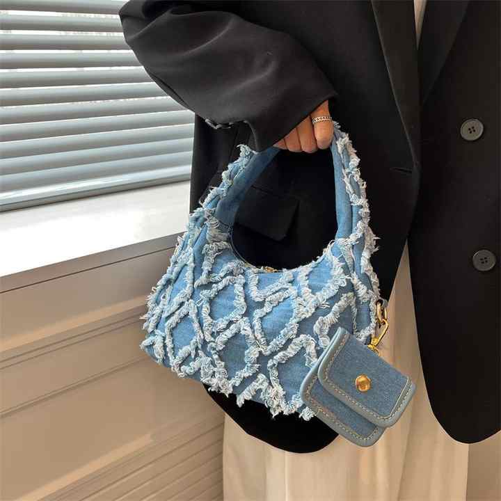 Shop Our Trendy Denim Tassel Handbags - Perfect for Daily Use