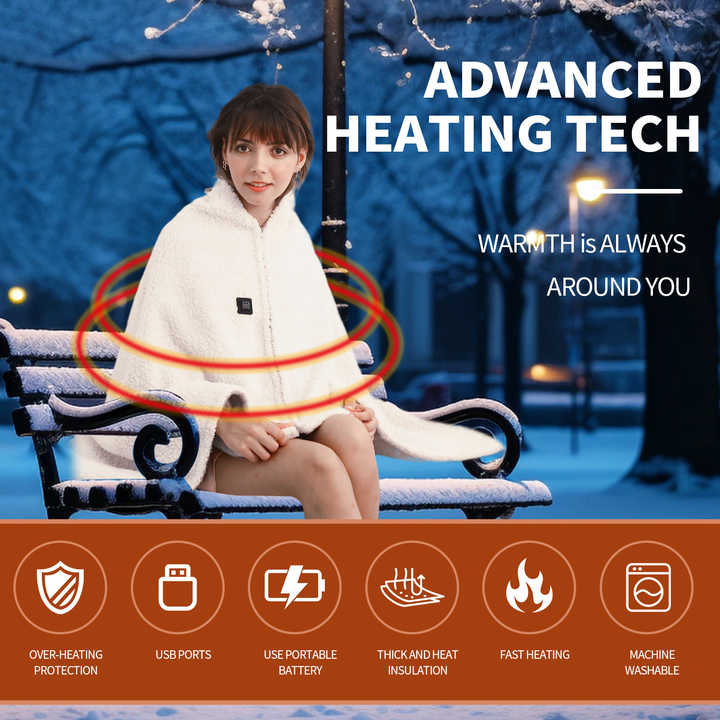 Stock USB 5V Wearable Heating Electric Blanket with 3-speed Temperature ...