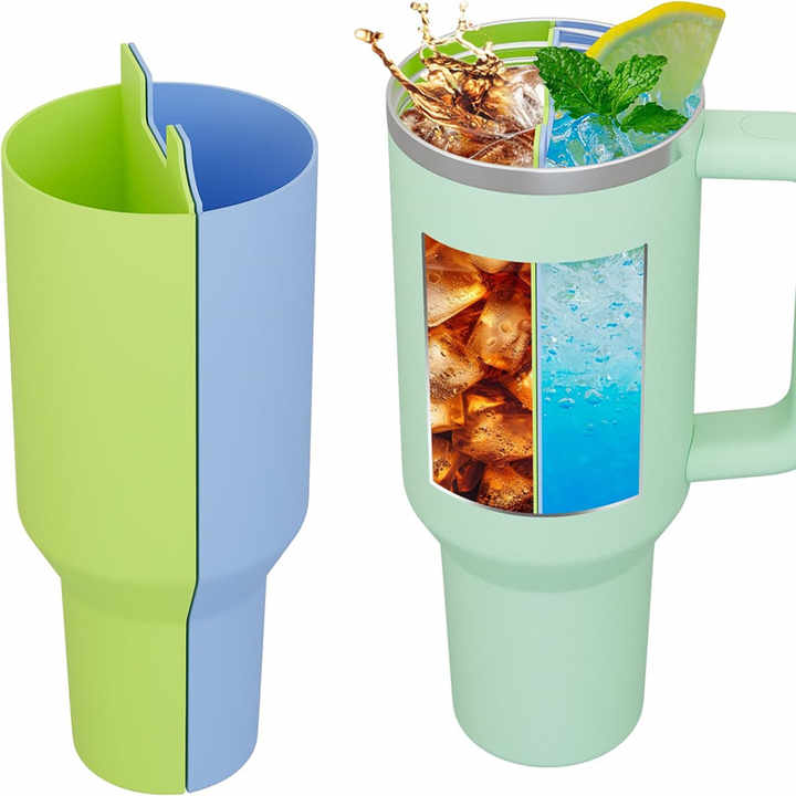 2-in-1 Cup Dividers for 40oz Stanley Tumbler - Dual Drink Silicone Liner