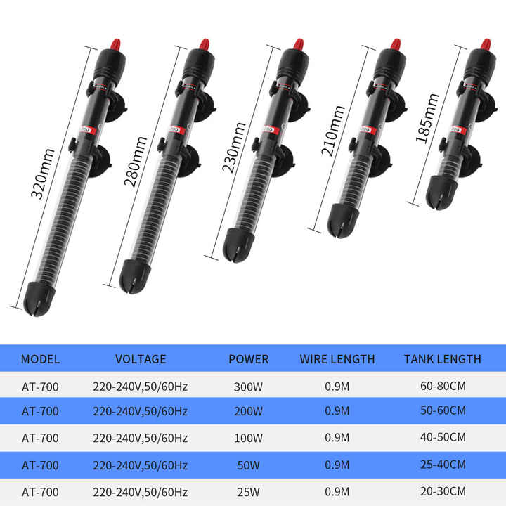 110V-220V Adjustable Temperature Thermostat Heater Rod Aquarium Heater ...