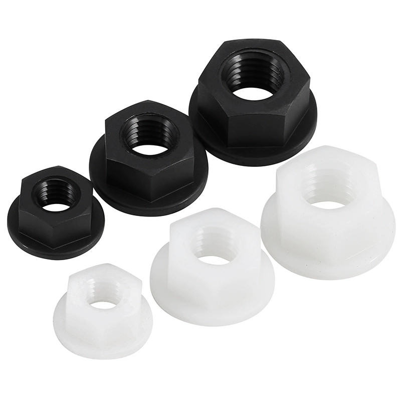 Flange Nut Nylon Plastic Hex Lock Plastic Nut Black White M3 M4 M5 M6 ...