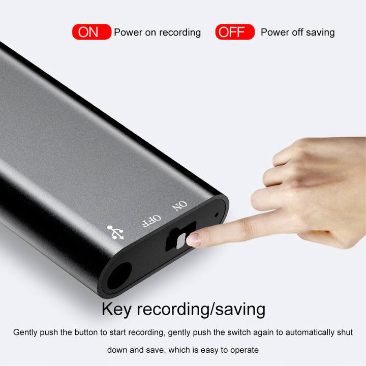 8-32GB Ultra-Thin Mini Voice Recorder - 15 Hours Recording