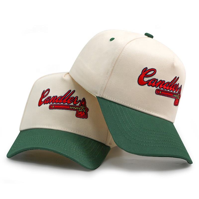 Baseball Cap With 3D Raised Embroidery Patch Logo Two Tone Baseball ...